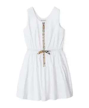Burberry Check Trim Cotton Dress