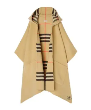 Burberry Check Cashmere Hooded Cape