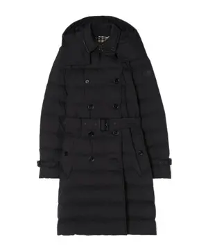 Burberry Mid-length Nylon Audley Puffer Coat - Black