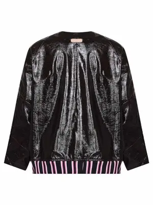 PDFCHANNEL Pdf Oversized Glossy Bomber Coat