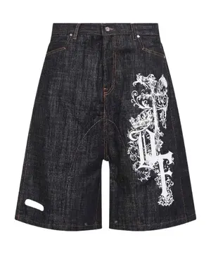 PDFCHANNEL Graphic Loose-fit Denim Shorts