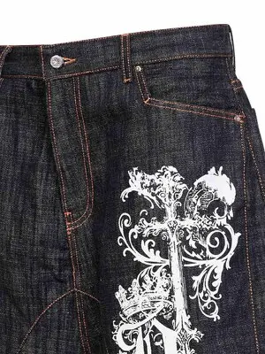 PDFCHANNEL Graphic Loose-fit Denim Shorts