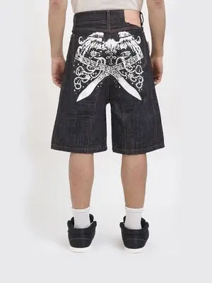 PDFCHANNEL Graphic Loose-fit Denim Shorts