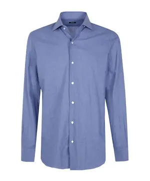 BARBA NAPOLI Chevron Classic Shirt - Light Blue