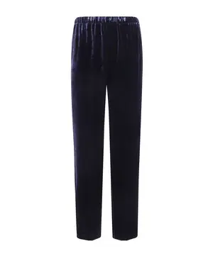 Antonelli Firenze Velvet Silk Trousers - Blue