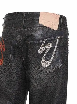 PDFCHANNEL Pdf Spotted Straight-leg Jeans