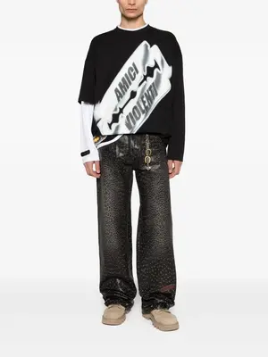 PDFCHANNEL Pdf Spotted Straight-leg Jeans
