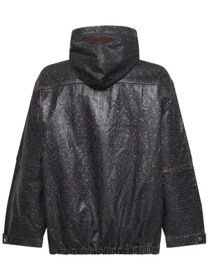 PDFCHANNEL Pdf Oversized Hooded Printed Coat