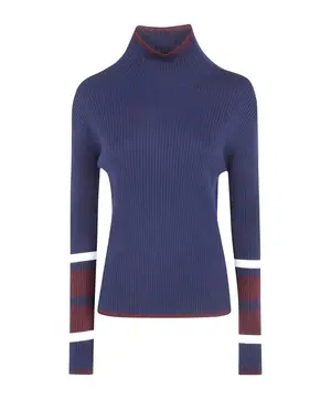 Mantū Striped Sleeve Sweater - Navy