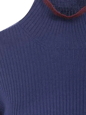 Mantū Striped Sleeve Sweater - Navy