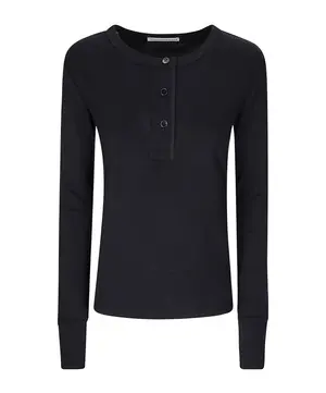 Studio Nicholson Long-sleeve Polo Shirt - Black