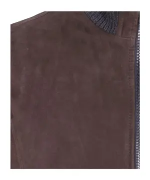BARBA NAPOLI Zippered Patchwork Leather Jacket