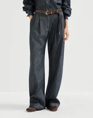 Brunello Cucinelli Sparkling Monili Denim Trousers - Black