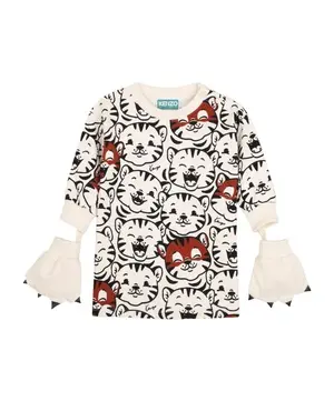 Kenzo Tiger-print Long-sleeve Dress