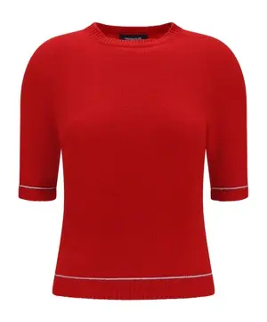 Fabiana Filippi Brushed Short-sleeve Knitted Top
