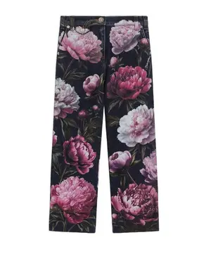 Dolce & Gabbana Peony-print Denim Trousers - Color