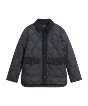 Woolrich Heritage Quilted Stand-up Collar Jacket - Charcoal-grey