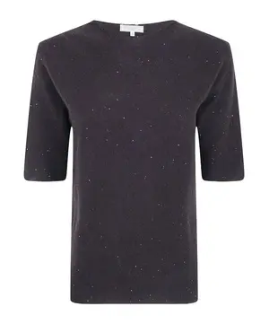 Antonelli Firenze Round Neck Short Sleeve Sweater - Brown