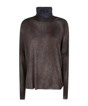 Avant Toi Drop-shoulder Roll-neck Pullover - Black