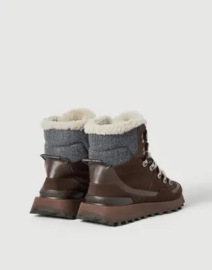 Brunello Cucinelli Suede And Shearling Lace-up Runners