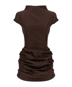 Magda Butrym Draped High-neck Mini Dress
