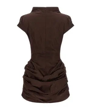 Magda Butrym Draped High-neck Mini Dress