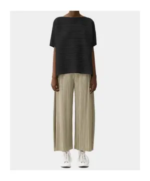 Issey Miyake Pleated Boat-neck T-shirt