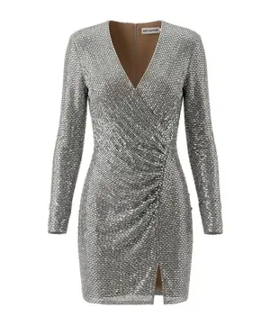 SELF-PORTRAIT Embellished Wrap Mini Dress