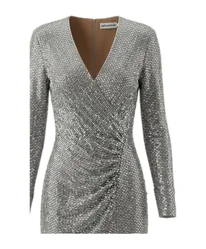 SELF-PORTRAIT Embellished Wrap Mini Dress