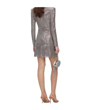 SELF-PORTRAIT Embellished Wrap Mini Dress