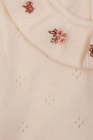 Chloé Floral-embroidered Knitted Wool Babygrown Set