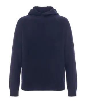 Malo Cashmere Raglan Hooded Sweatshirt - Blue