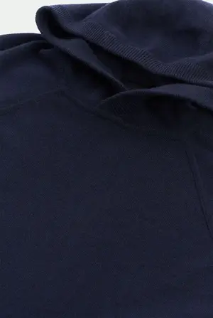 Malo Cashmere Raglan Hooded Sweatshirt - Blue