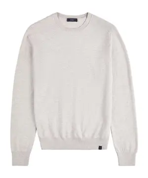 FAY Round-neck Jumper In Merinos Wool - Grey