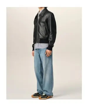 AMI Paris Lamb Leather Zipped Jacket