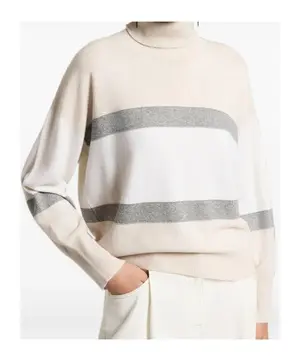 Peserico Striped Roll-neck Jumper - No