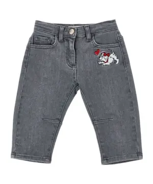 Monnalisa Embroidered Heart-patch Jeans