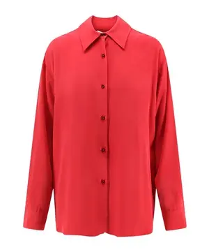 ALYSI Pointed-collar Silk Shirt