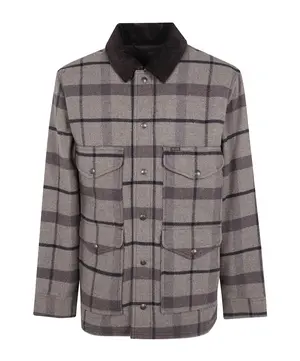 Filson Plaid Long-sleeved Short Coat - Brown Heather