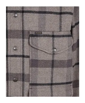 Filson Plaid Long-sleeved Short Coat - Brown Heather