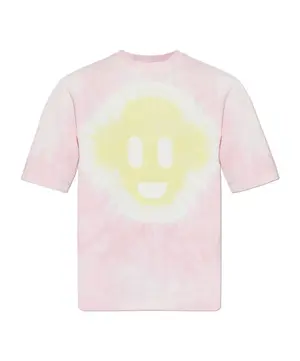 Casablanca Floral Logo Printed T-shirt - Pink
