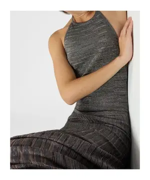 Missoni Metallic-effect Halterneck Maxi Dress