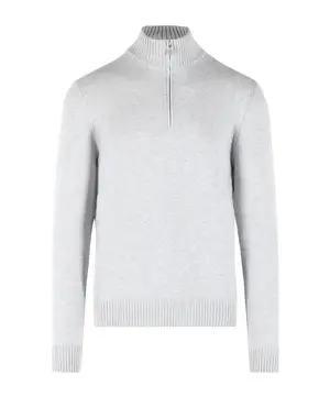 GRAN SASSO Long-sleeve Zip-up Sweater - Grey