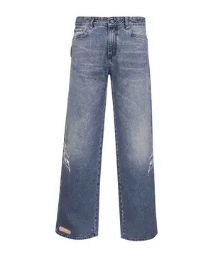 PDFCHANNEL Pdf Embroidered Straight-leg Jeans - Washed Blue