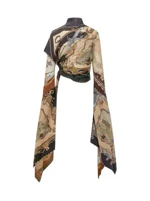 Zimmermann Valiant Draped Silk Scarf Top - No