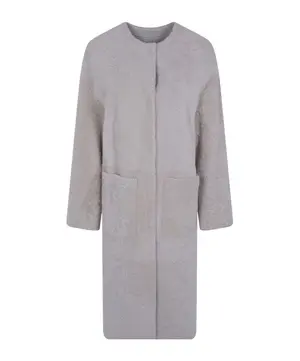 BLANCHA Crew Neck Shearling Coat