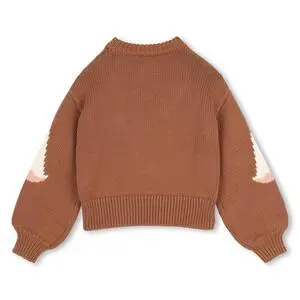 Chloé Flamingo-intarsia Logo-embroidered Sweater