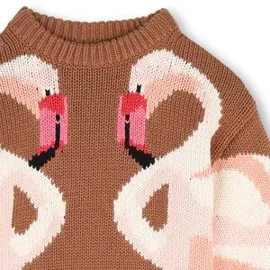 Chloé Flamingo-intarsia Logo-embroidered Sweater
