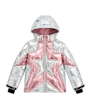 Stella McCartney Metallic Star Long-sleeve Puffer Jacket