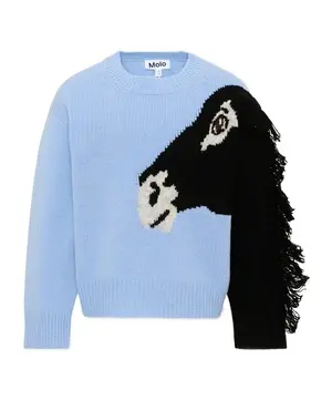 MOLO Griselda Horse-intarsia Fringed Jumper